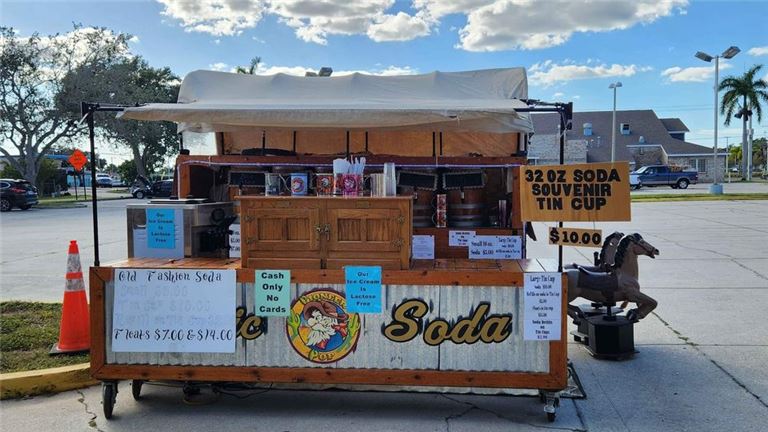Old-Fashioned Soda & Soft Serve Wagon with Trailer - RELOCATABLE in ...