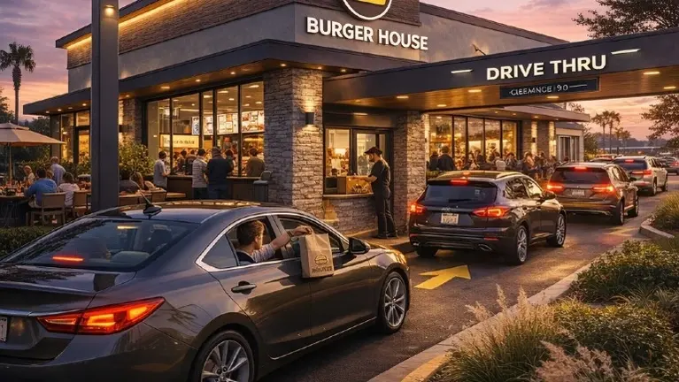 National Fast Food Burger Franchise- Drive-thru restaurant in Los ...